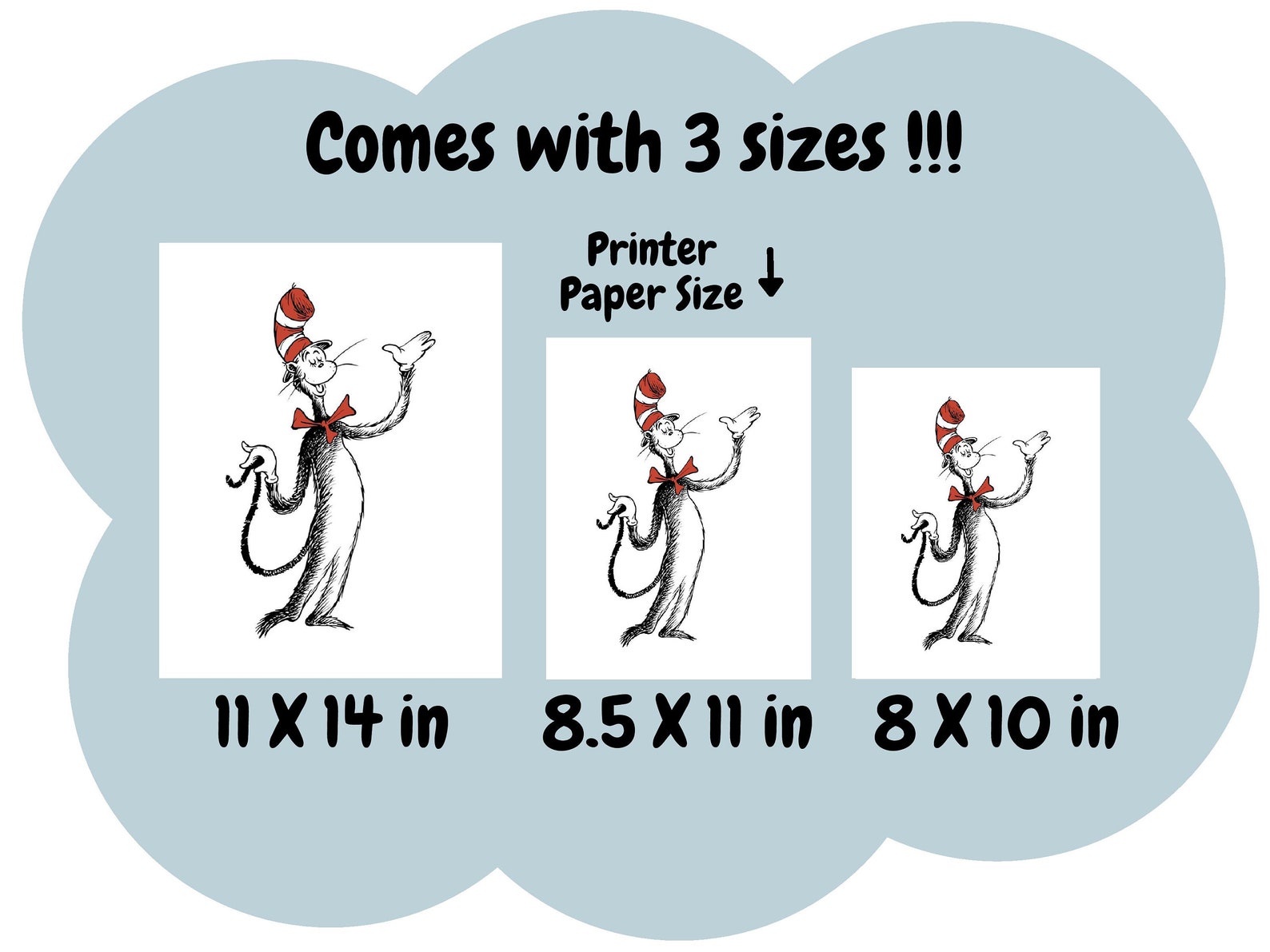 Dr Seuss Book Characters Gallery Wall Art Kindergarten first - Etsy