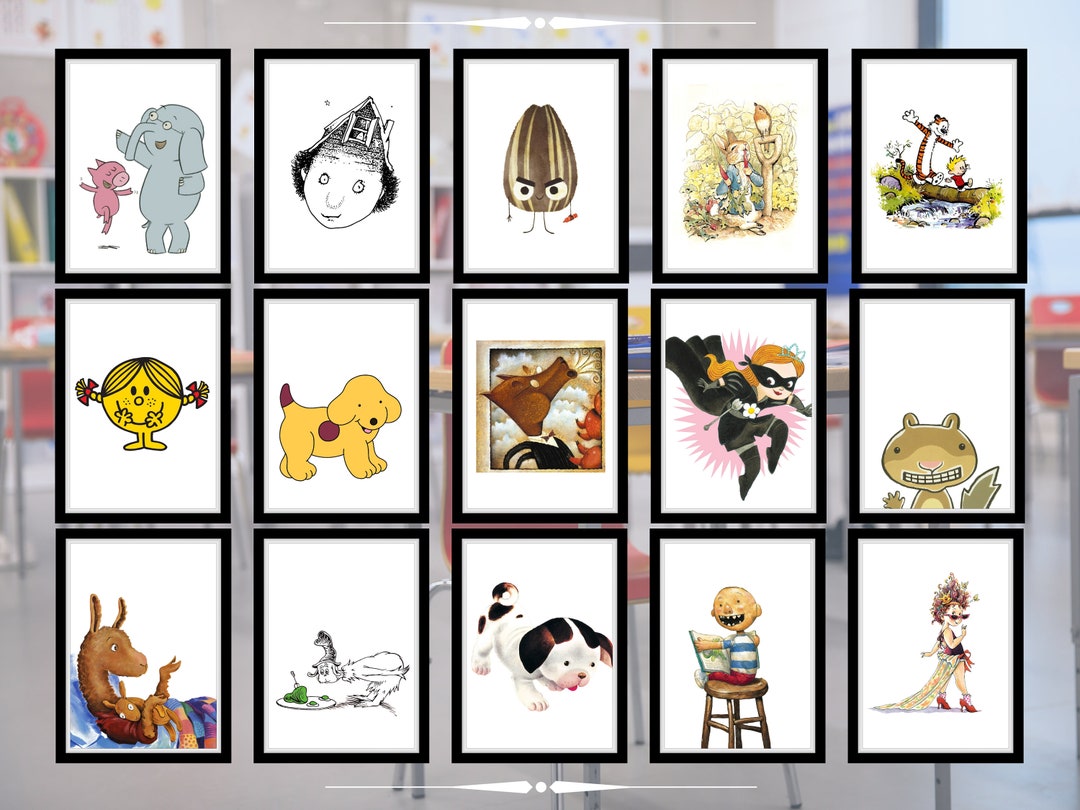 Iconic Childrens Book Characters Gallery Wall-classroom Decorations ...