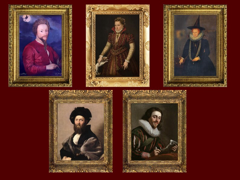 Wizards and Witches Portaits W/gold Frame Prints & SECRET - Etsy