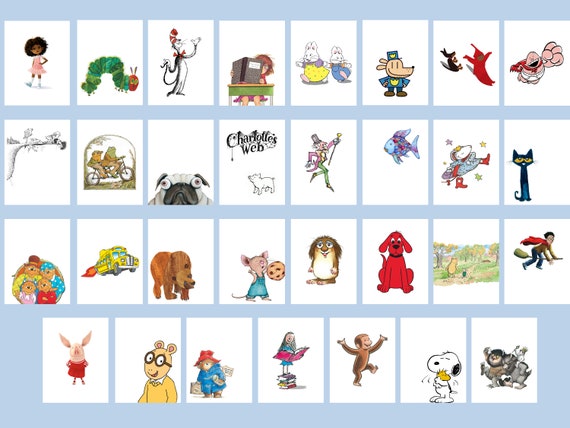 Iconic Childrens Book Characters Gallery Wall-classroom - Etsy