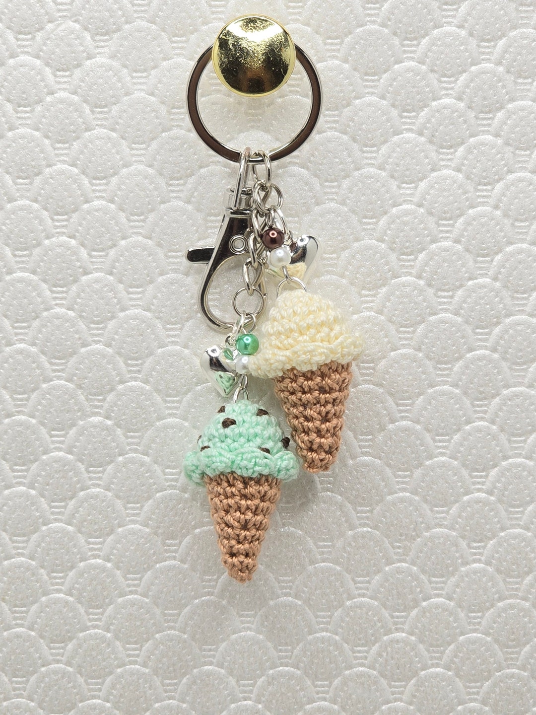Ice Cream Cone Keychain *customizable* - Etsy