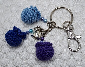 Blueberry Keychain Crochet Blueberry Fruit Keychains Amigurumi Crochet ...