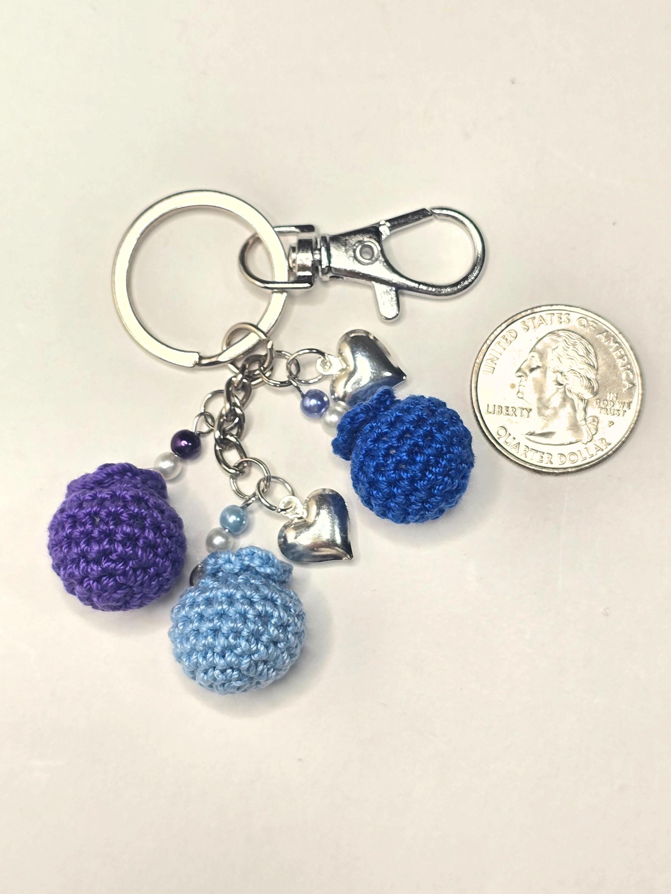 Crochet Blueberry Keychain - Etsy
