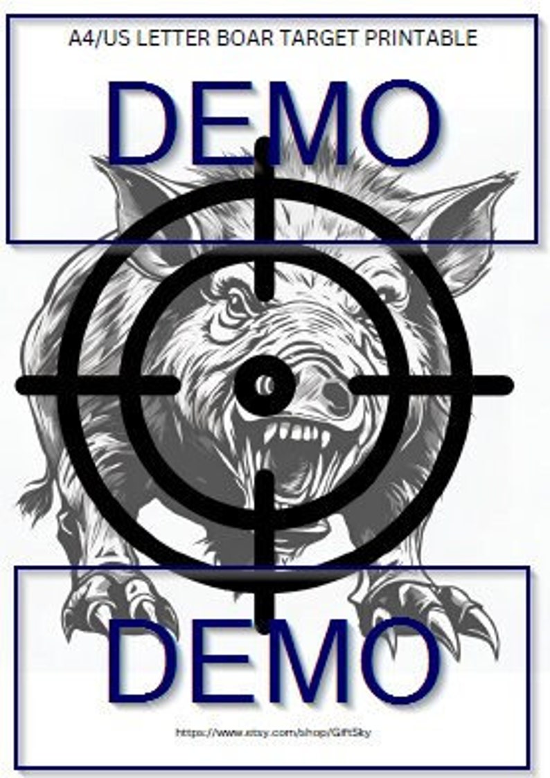 Target Printable Angry Boar for Shooting Practice 2 in 1 Instant ...