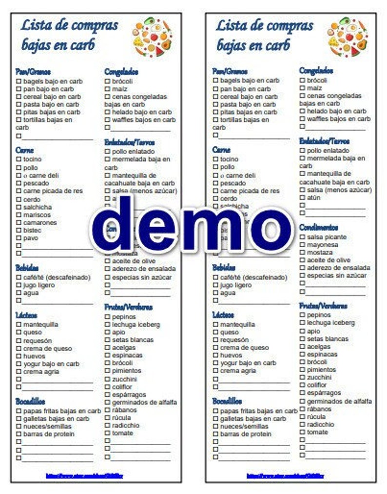 PDF Imprimible Lista De Alimentos Comestibles Bajos En Carbohidratos 2 ...