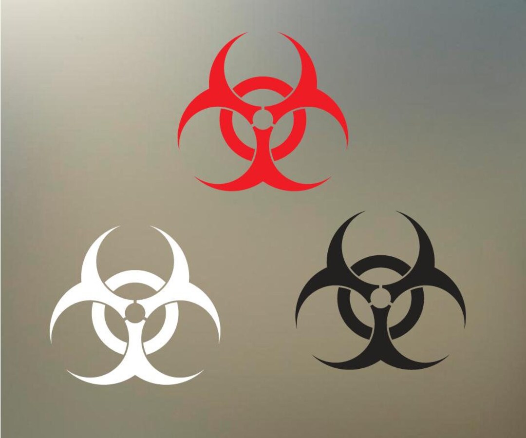 Six 1 BIOHAZARD Logo Danger Zombie Area 51 Alien Chemical Custom Decal ...
