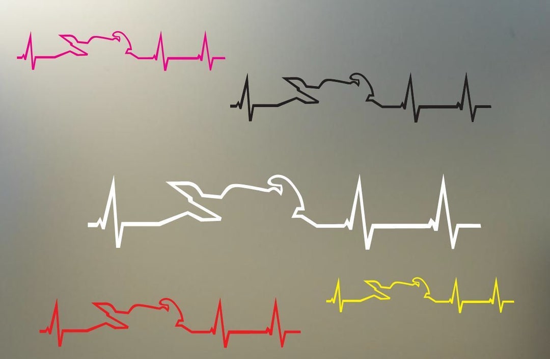 Two 6" Heart Beat Rhythm BIKE RIDER Motorcycle is Life Speed Fast ...