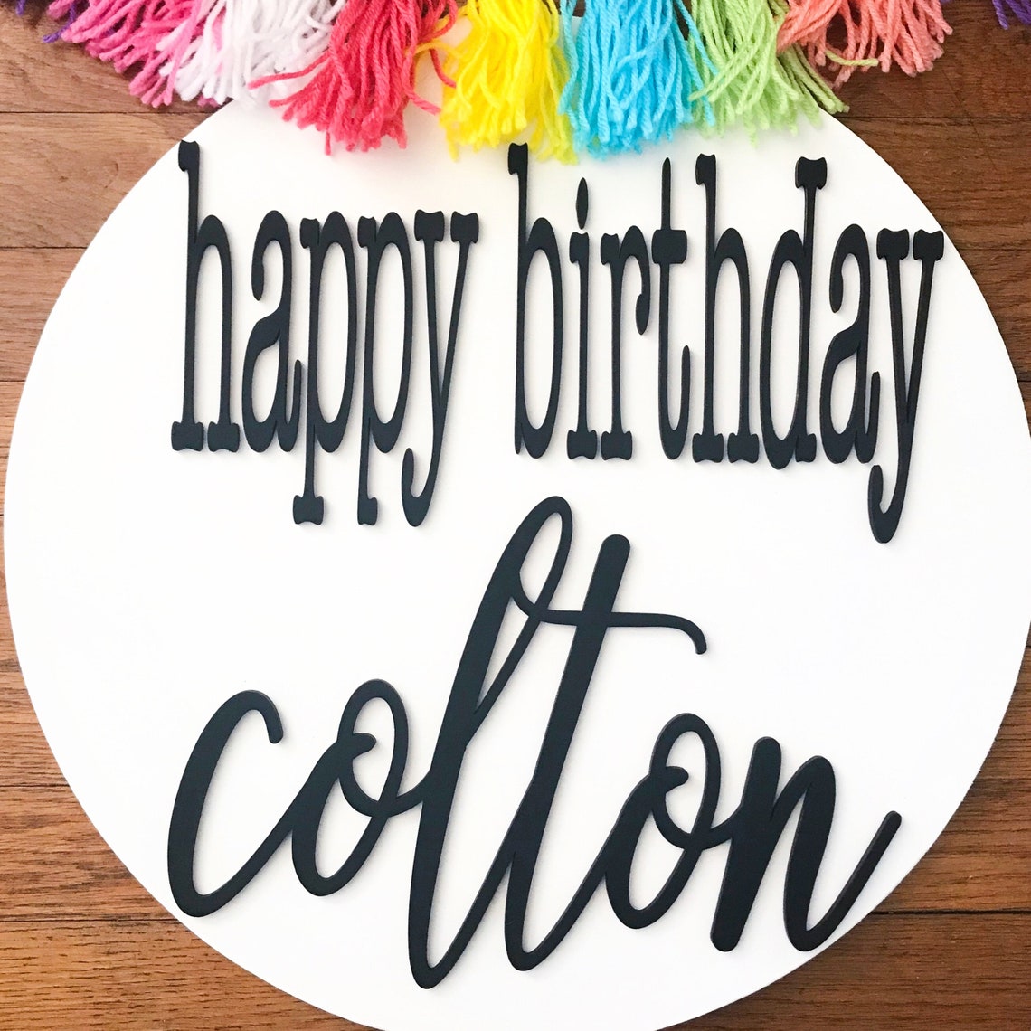 3D Round HBD Sign Personalized Birthday Sign Circle Custom - Etsy