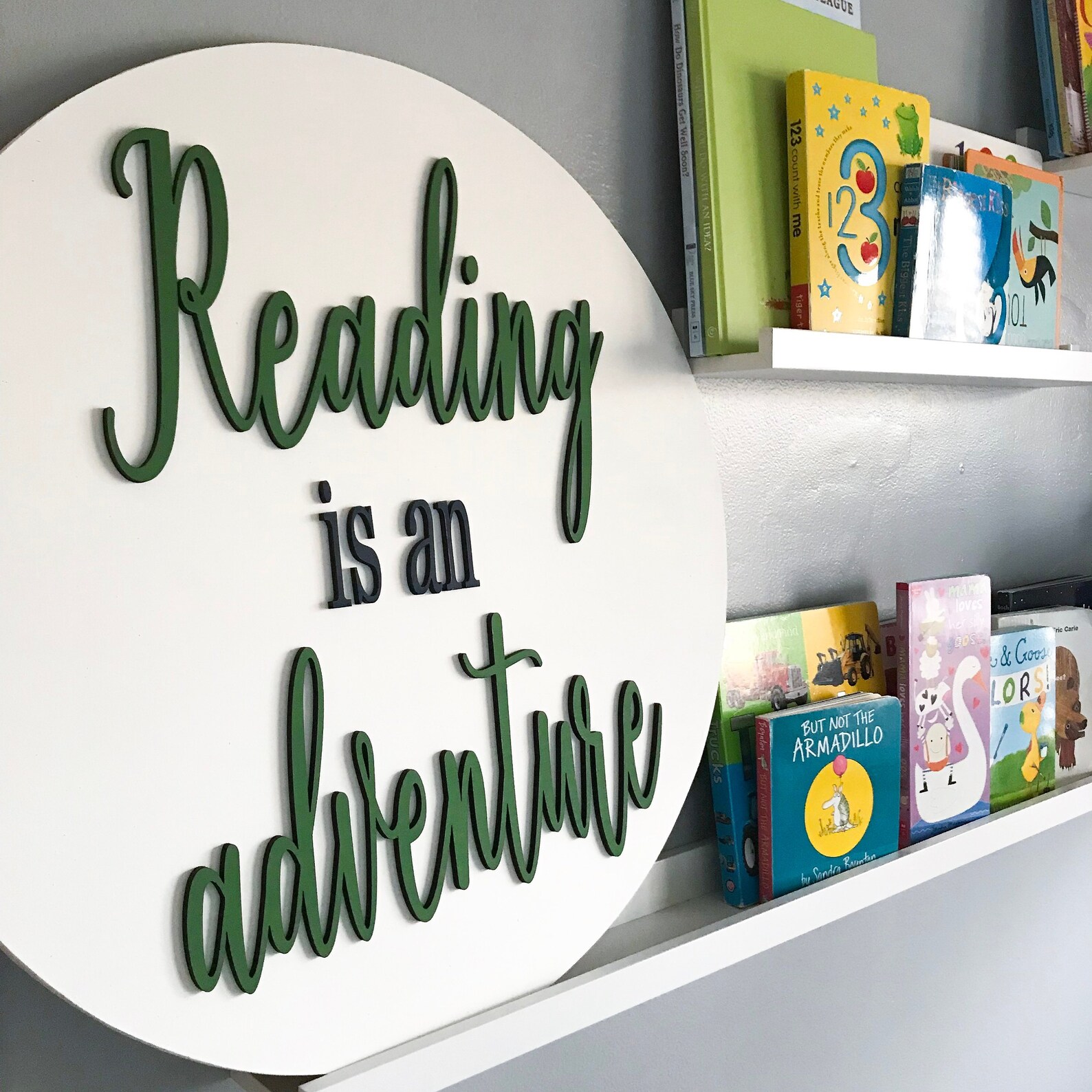 Reading Nook Sign Book Nook Sign Nursery Decor 3D Round - Etsy