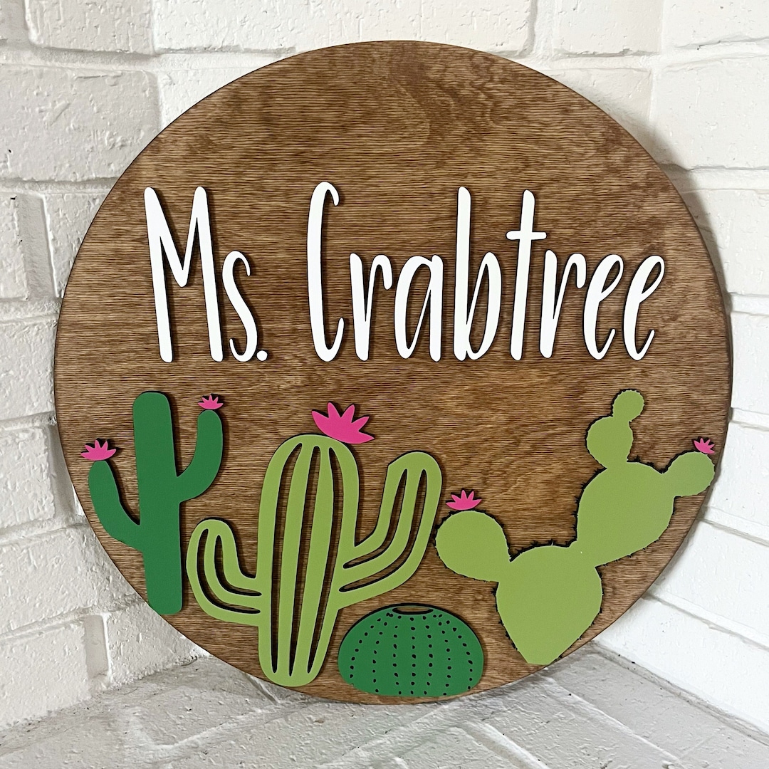 Teacher Gift Name Sign Cactus - Southwest Teacher - Desert Theme ...