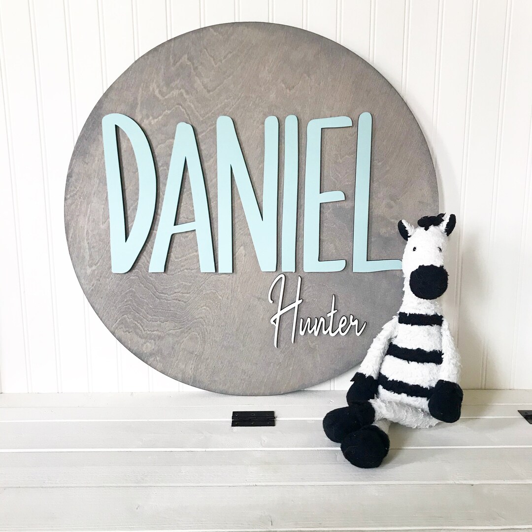 Crib Decor Sign - Neutral Name Sign - Baby Shower - Custom Name Sign ...