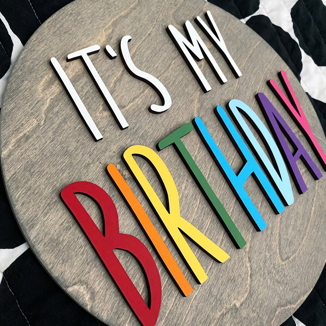 Fun Birthday Sign Rainbow Birthday Sign Unique Wooden | Etsy