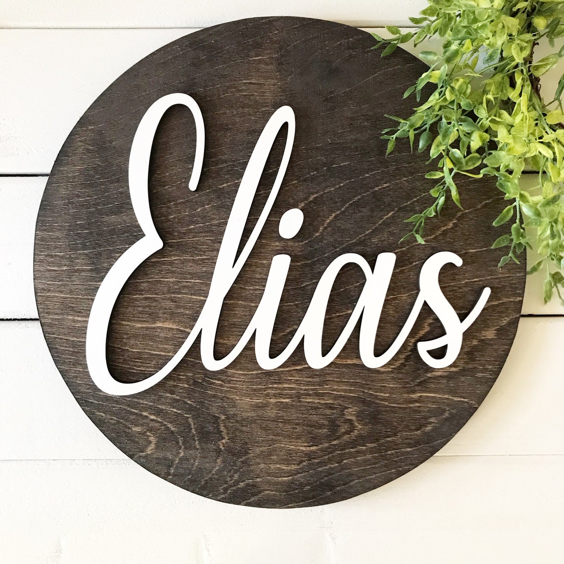 Round Kid Name Sign Round Nursery Name Custom Name Sign | Etsy