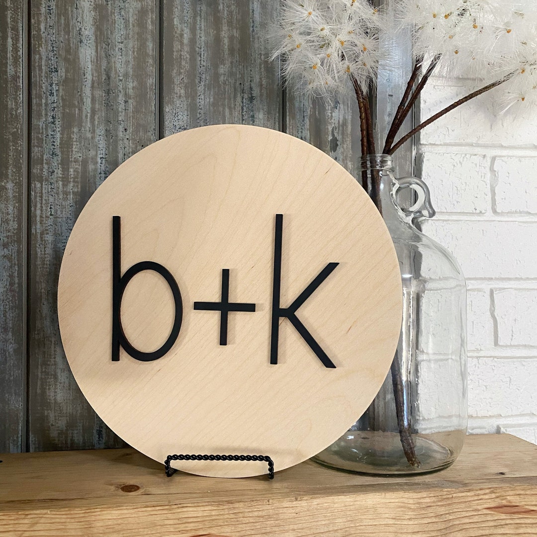Modern Initial Sign, 3D, Simple Family Sign, Anniversary Gift, Wedding ...