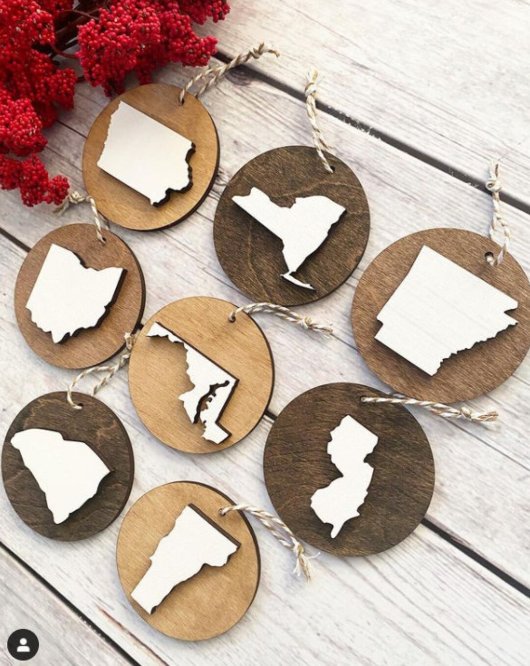 State Pride Ornament, Wooden State Ornaments, Stocking Stuffer, Home ...