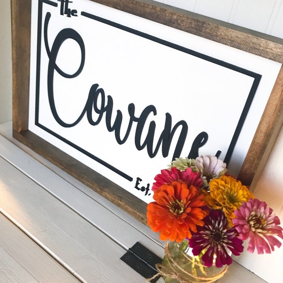 Wedding Name Sign Wedding Date Family Name Sign | Etsy