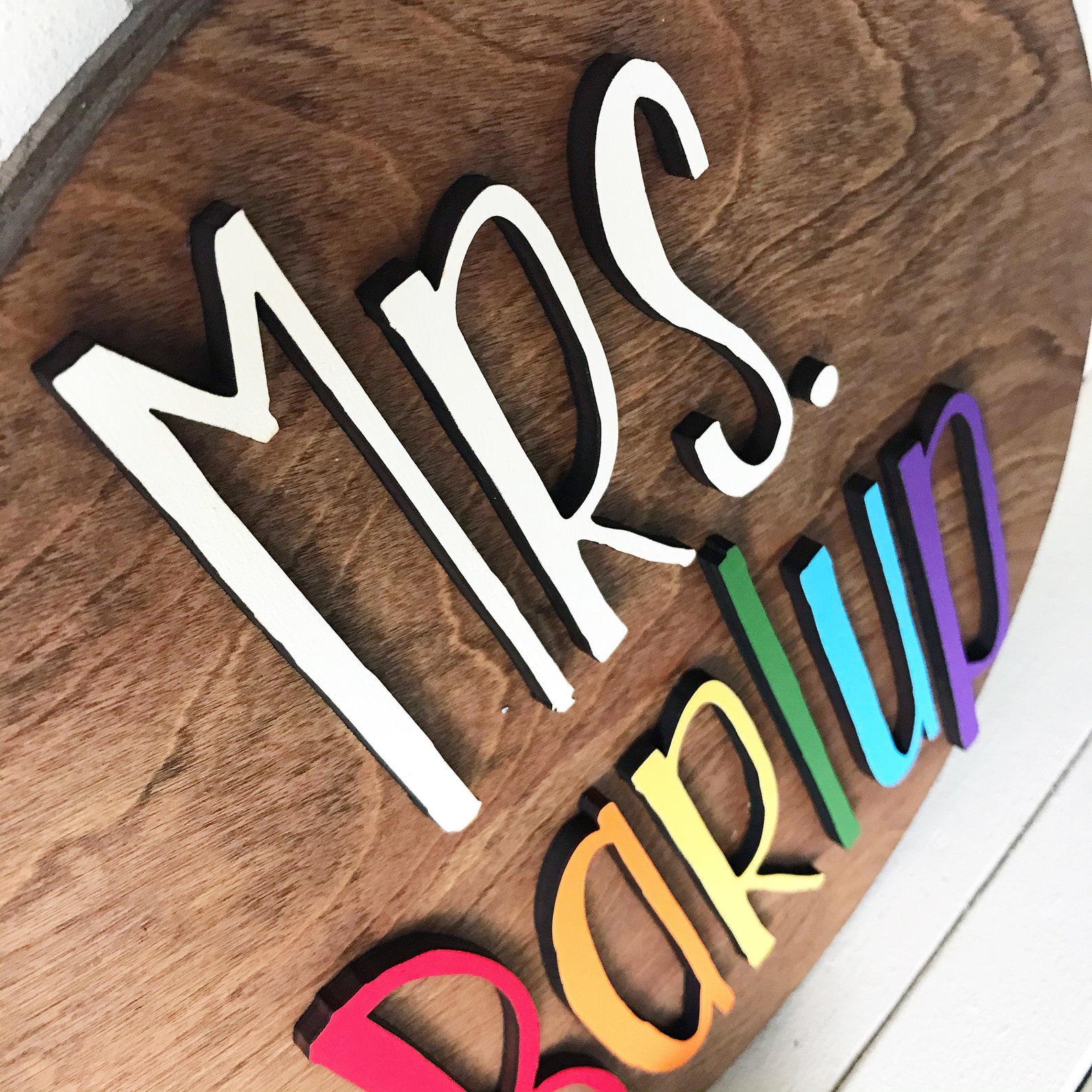 Teacher Appreciation Gift Classroom Sign Round Teacher Name - Etsy
