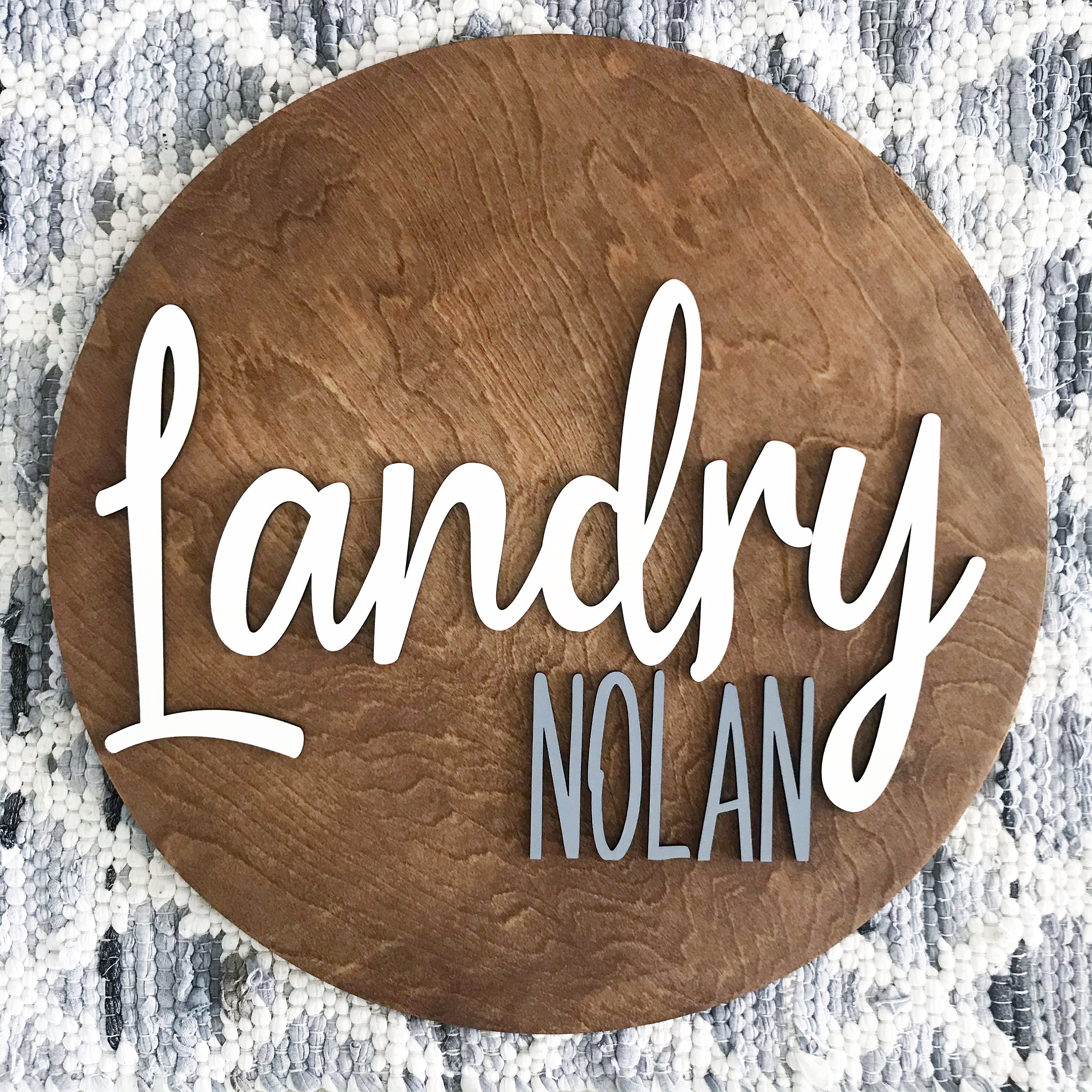Circular Nursery Name Sign Nursery Sign W Arrow Custom - Etsy
