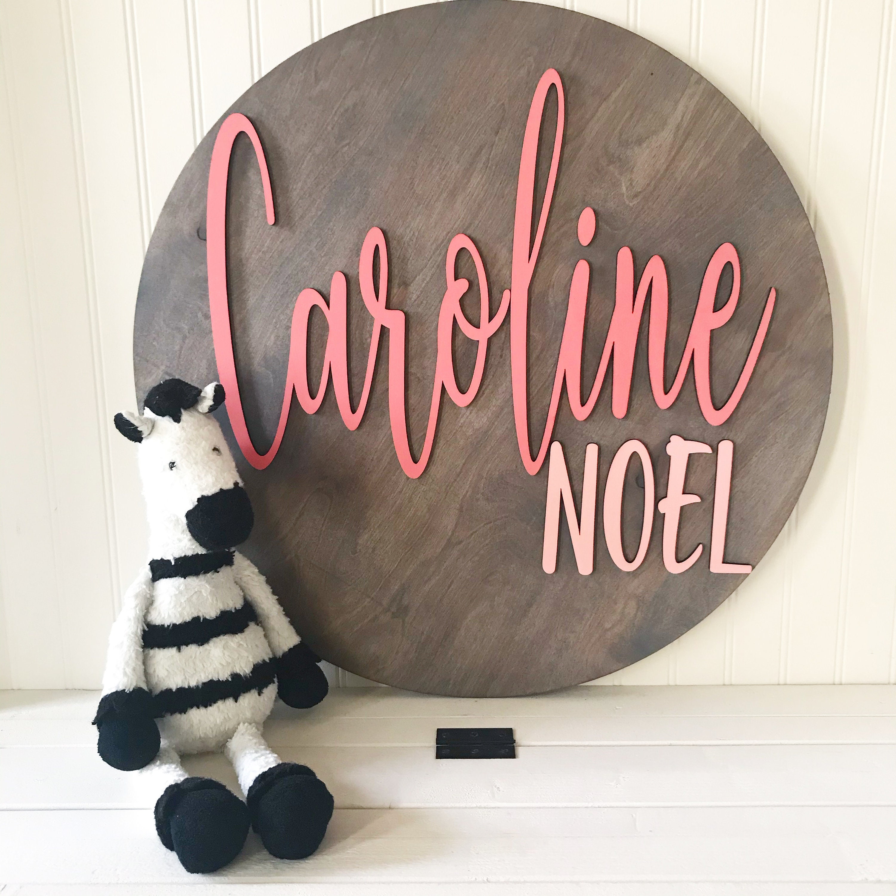 Baby Girl Name Sign Round Nursery Name Sign Custom Name - Etsy