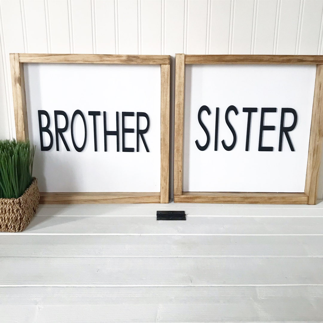 Brother Sister Sign Baby Announcement Farmhouse Nursery Brother Sister ...