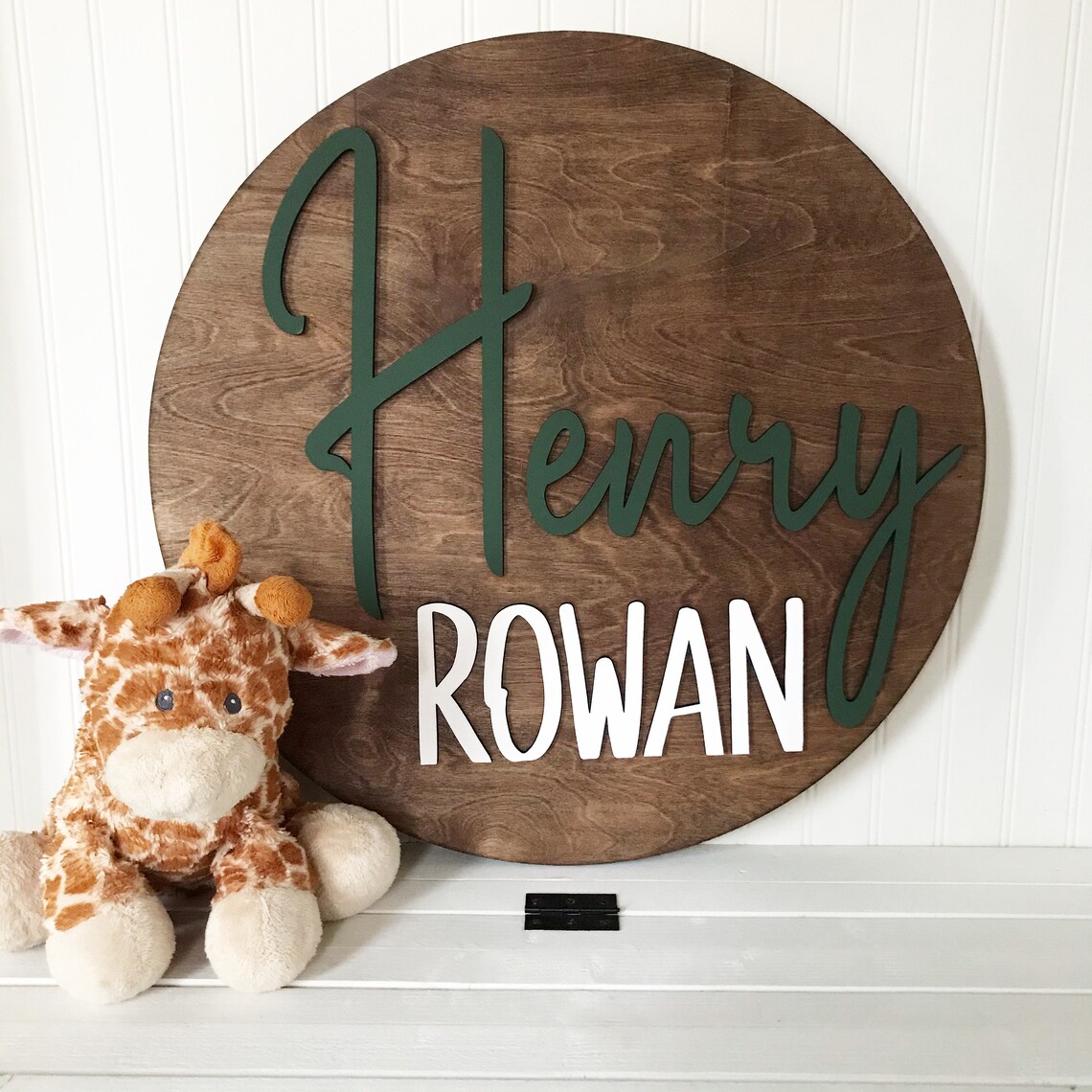 Little Girl Nursery Round Name Sign Circle Nursery Name Sign | Etsy