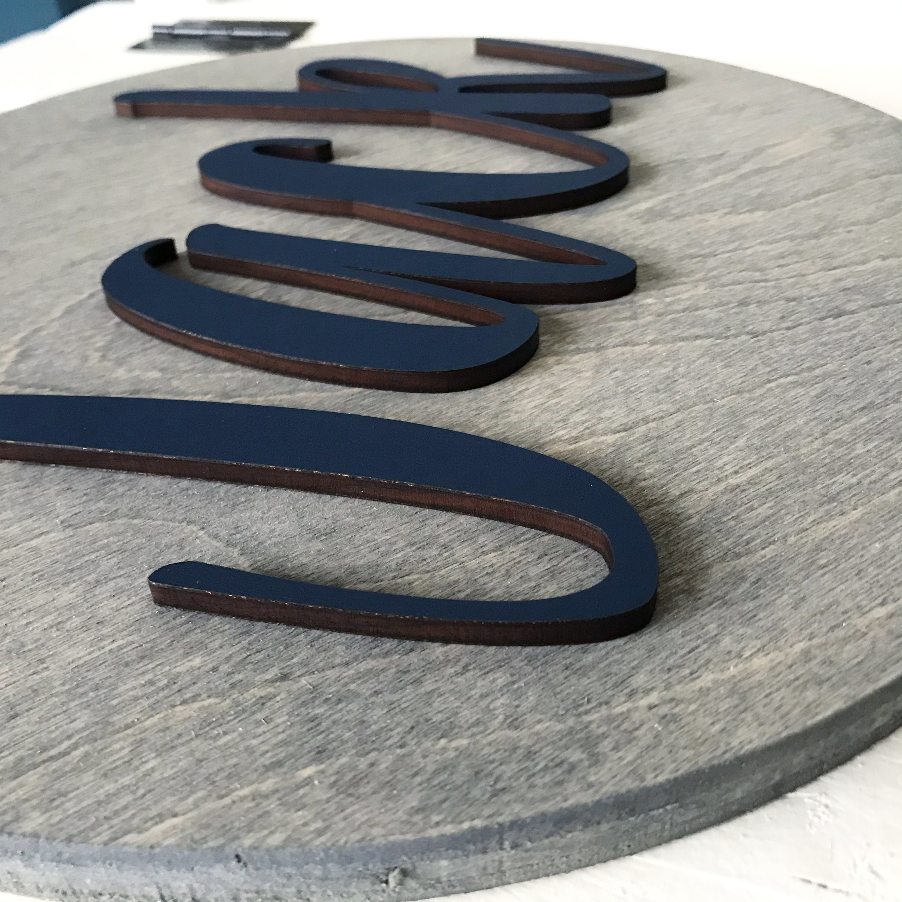 Round Kid Name Sign Round Nursery Name Custom Name Sign | Etsy