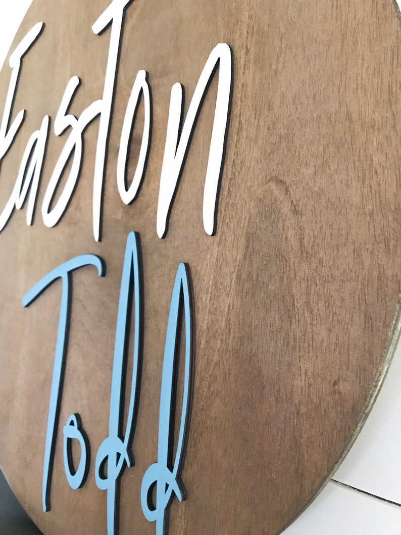 Child Name Sign Round Circle Nursery Name Sign Custom Name - Etsy