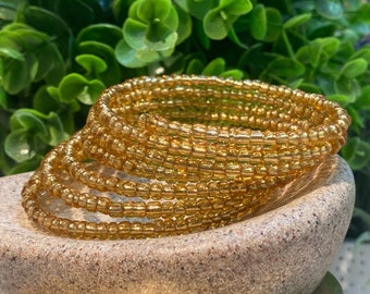 Beaded Memory Wire Bracelet Single Wrap Bracelet Minimalist Bracelet ...