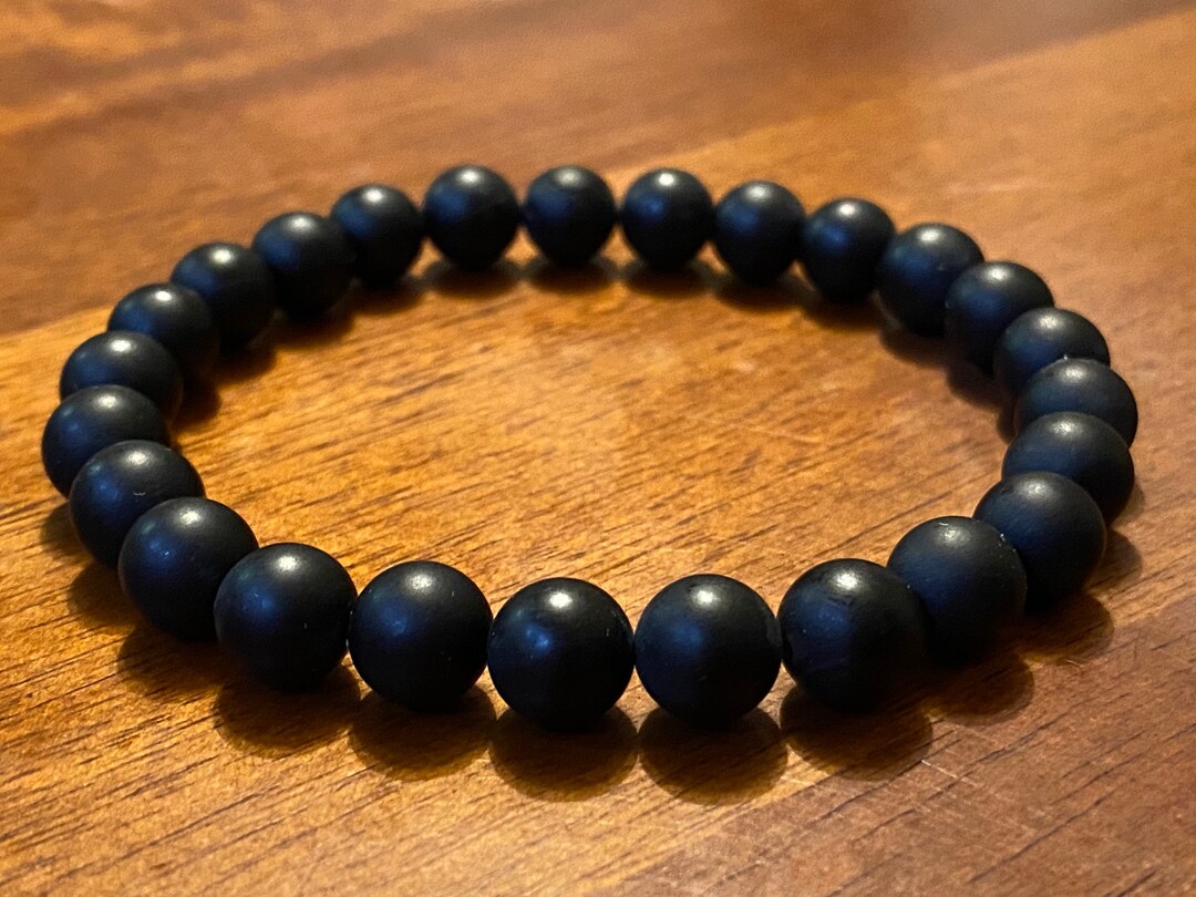 Matte Black Onyx Bracelet - Etsy