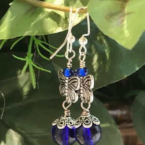 Blue Butterfly Earrings - Etsy