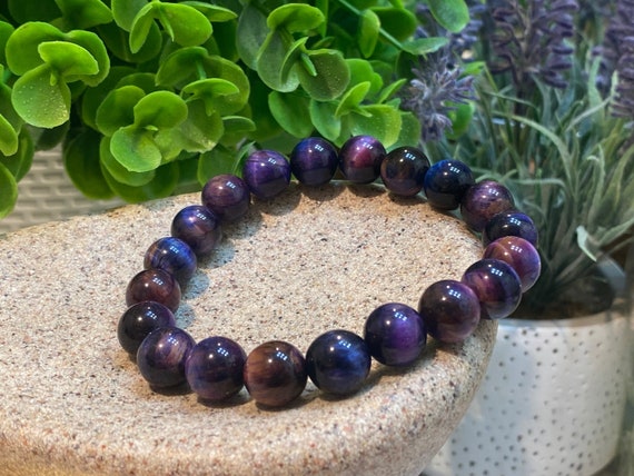 10mm Purple Haze Tigers Eye Bracelet - Etsy