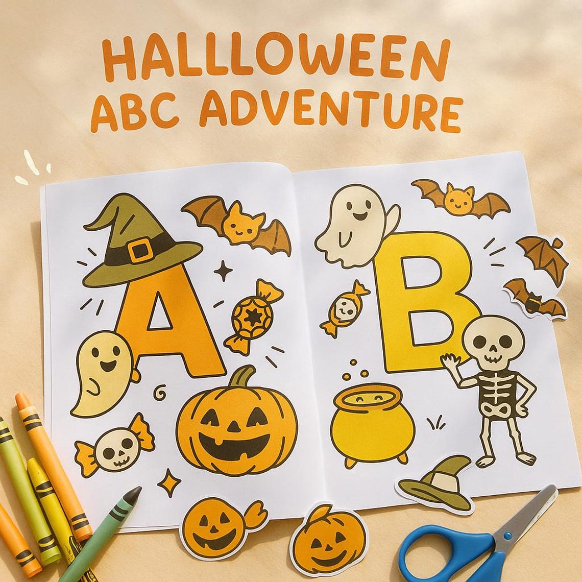 Halloween ABC Activity Book | Coloring & Riddles (PDF) - Etsy