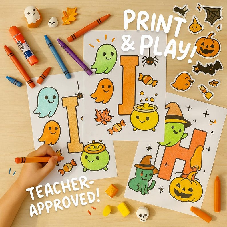 Halloween ABC Activity Book | Coloring & Riddles (PDF) - Etsy