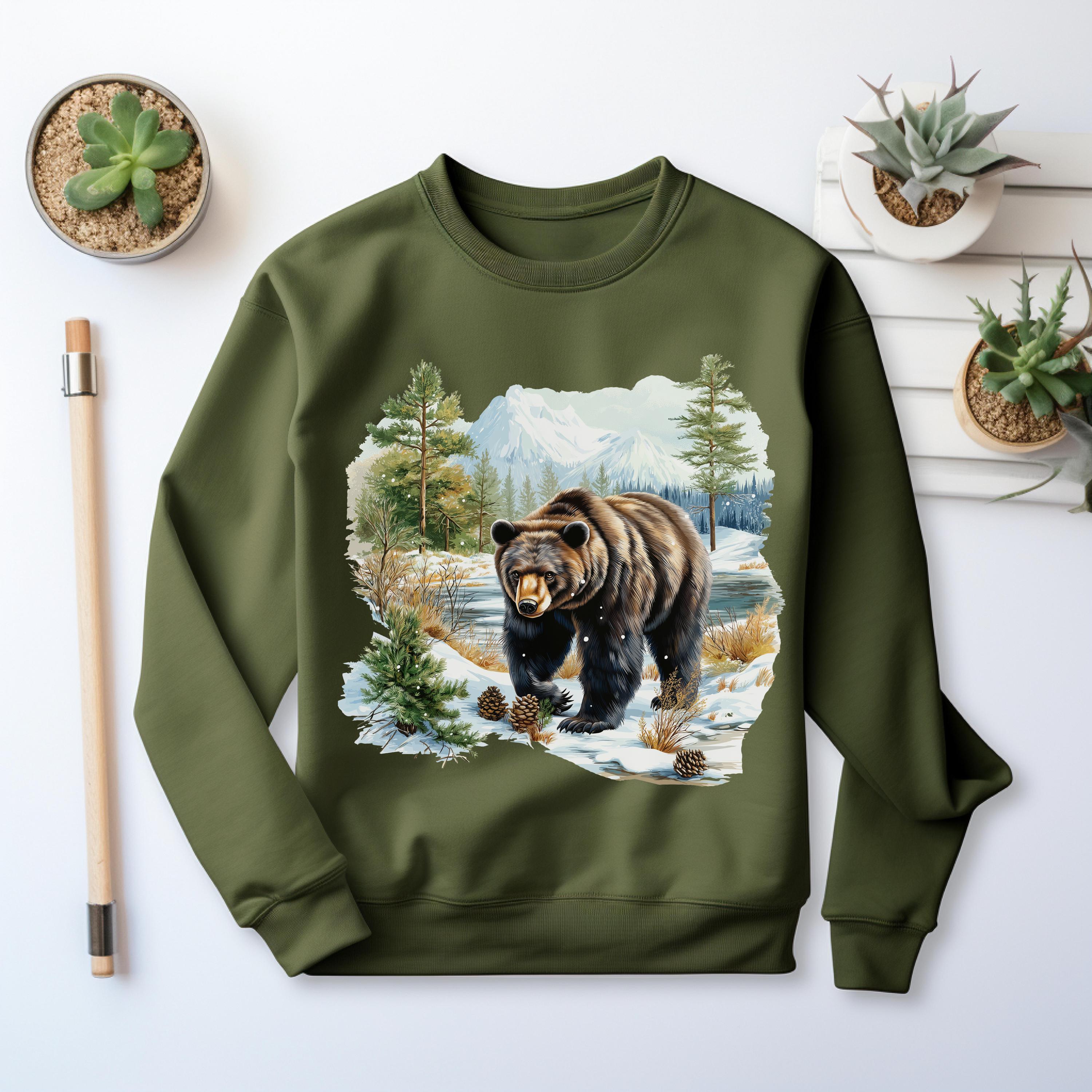 Black Bear Winter Scene Clipart: Retro PNG Bundle (digital Download) - Etsy