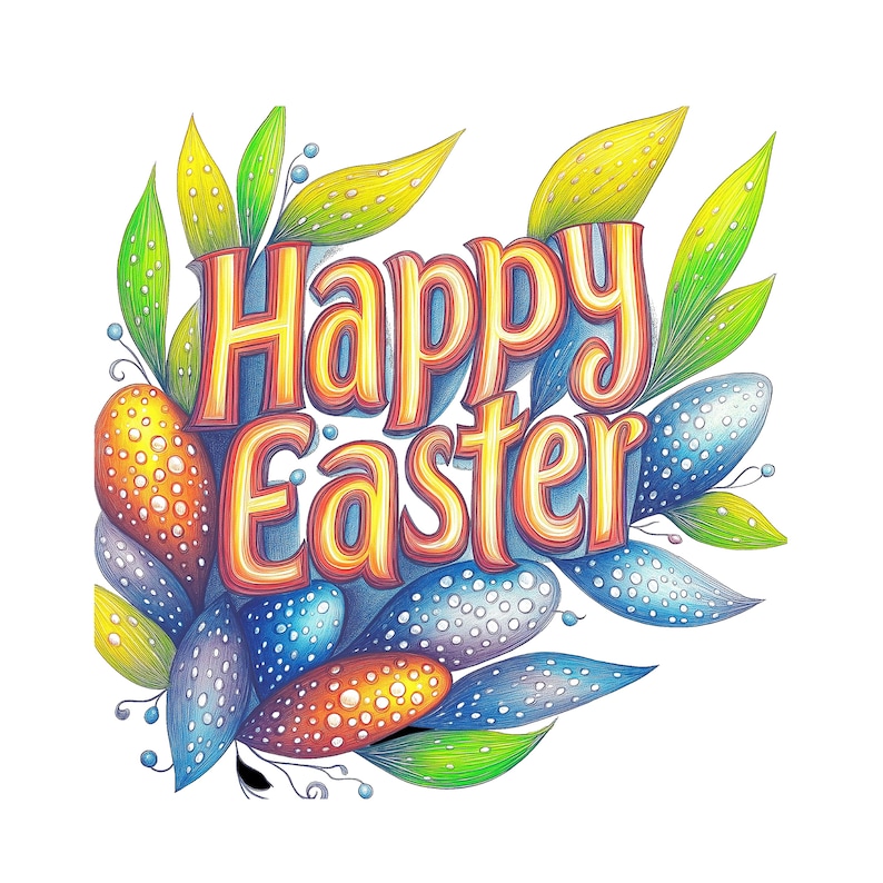 Happy Easter Digital Clipart High Resolution PNG Designs for Crafts ...