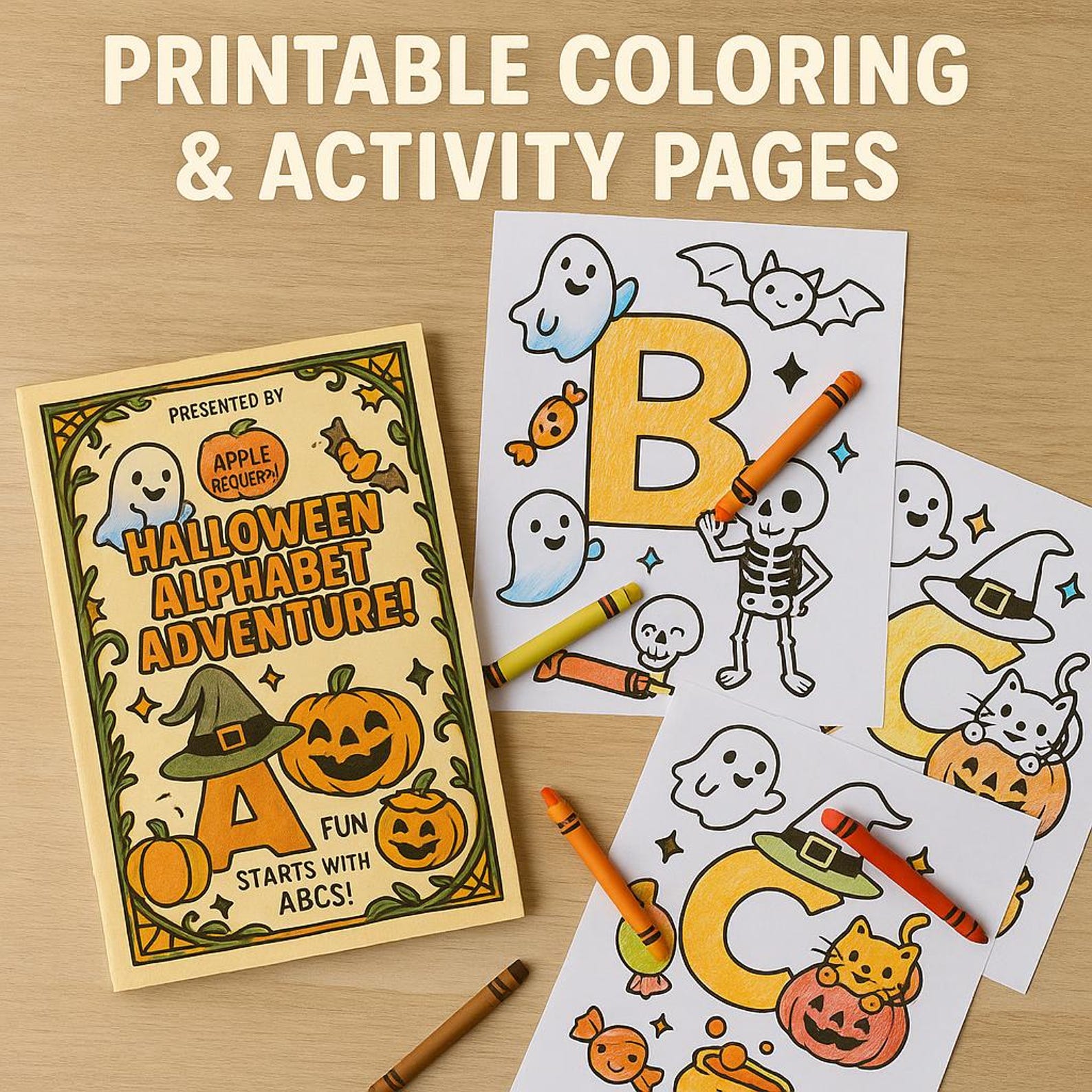 Halloween ABC Activity Book | Coloring & Riddles (PDF) - Etsy