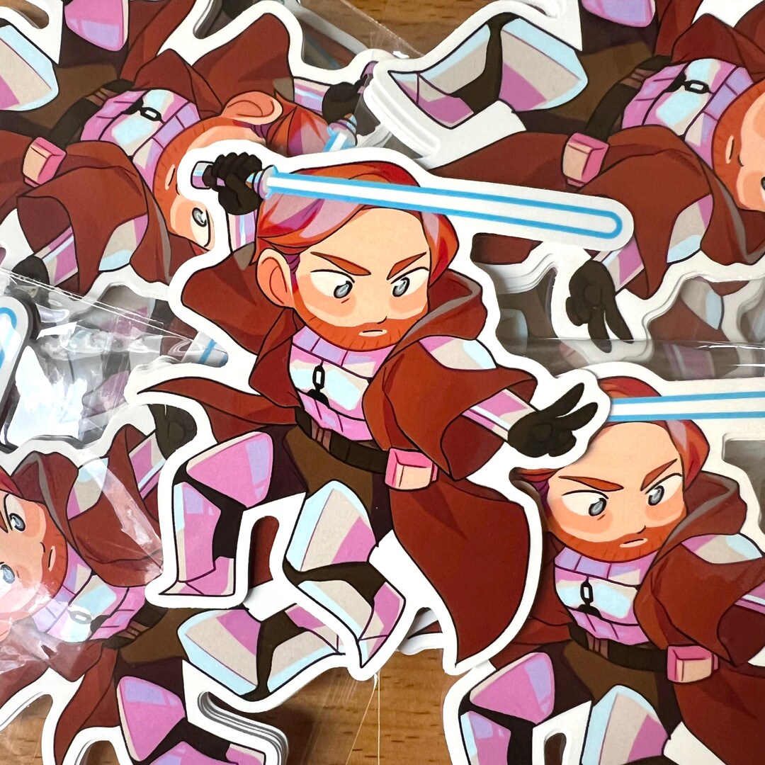 Clone Wars Obi-wan Kenobi Soresu Stance | Star Wars Big Sticker - Etsy