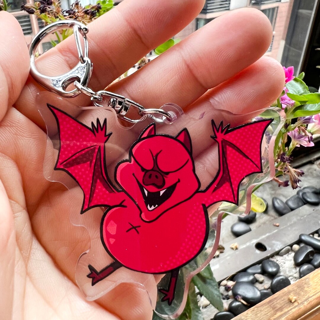 A Mischievous Imp Dnd Fantasy Acrylic Keychain Charm - Etsy