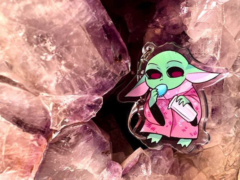 Grogu Baby Yoda Macarons the Mandalorian Acrylic Keychain - Etsy