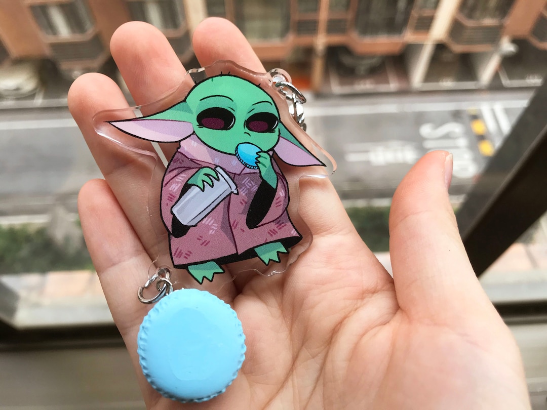 Grogu Baby Yoda Macarons the Mandalorian Acrylic Keychain - Etsy