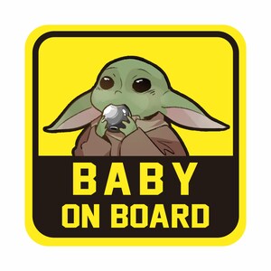 Baby Grog on Board | Baby Yoda Grogu the Mandalorian Car Decal Sticker ...