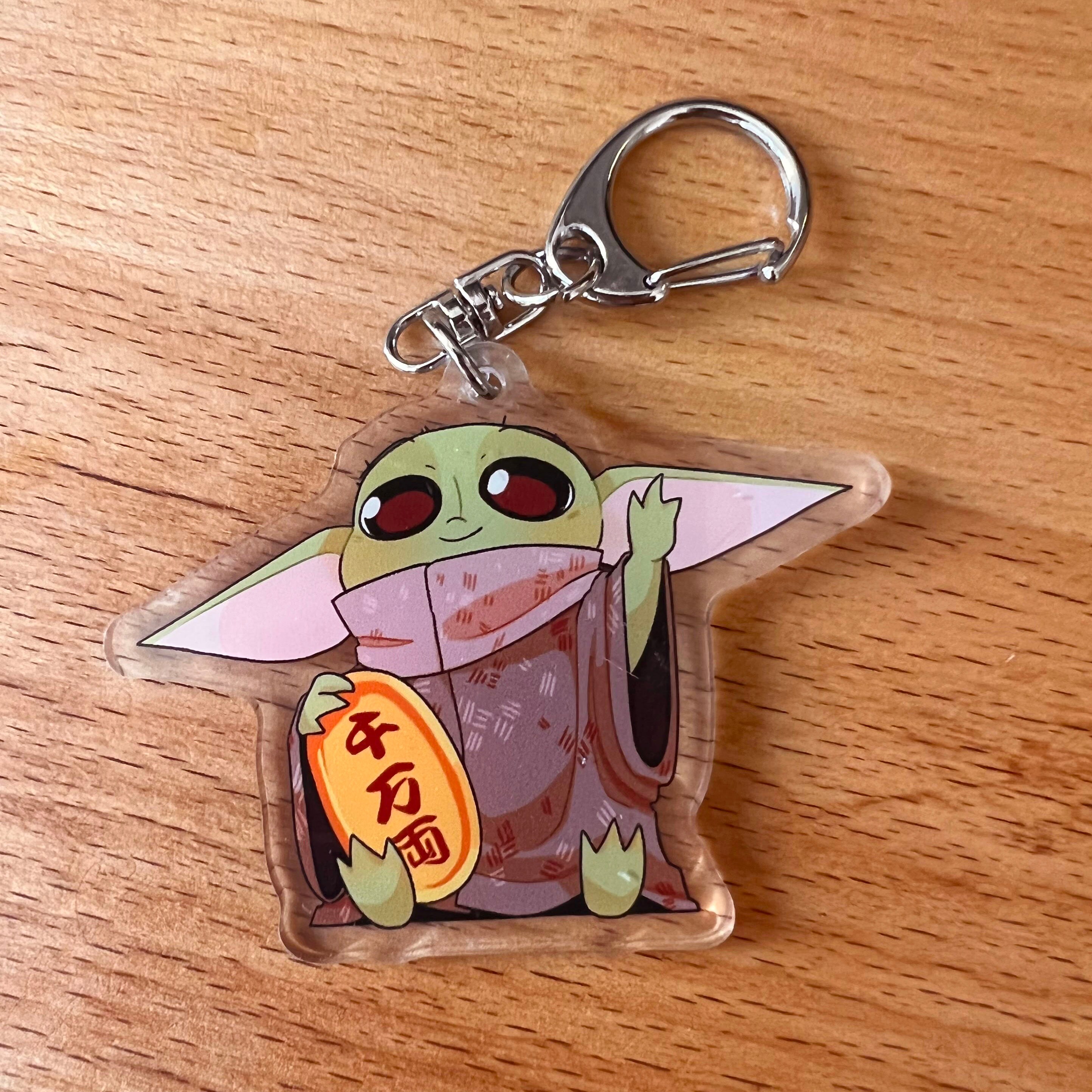 Grogu Baby Yoda Lucky Cat the Mandalorian Acrylic Keychain - Etsy