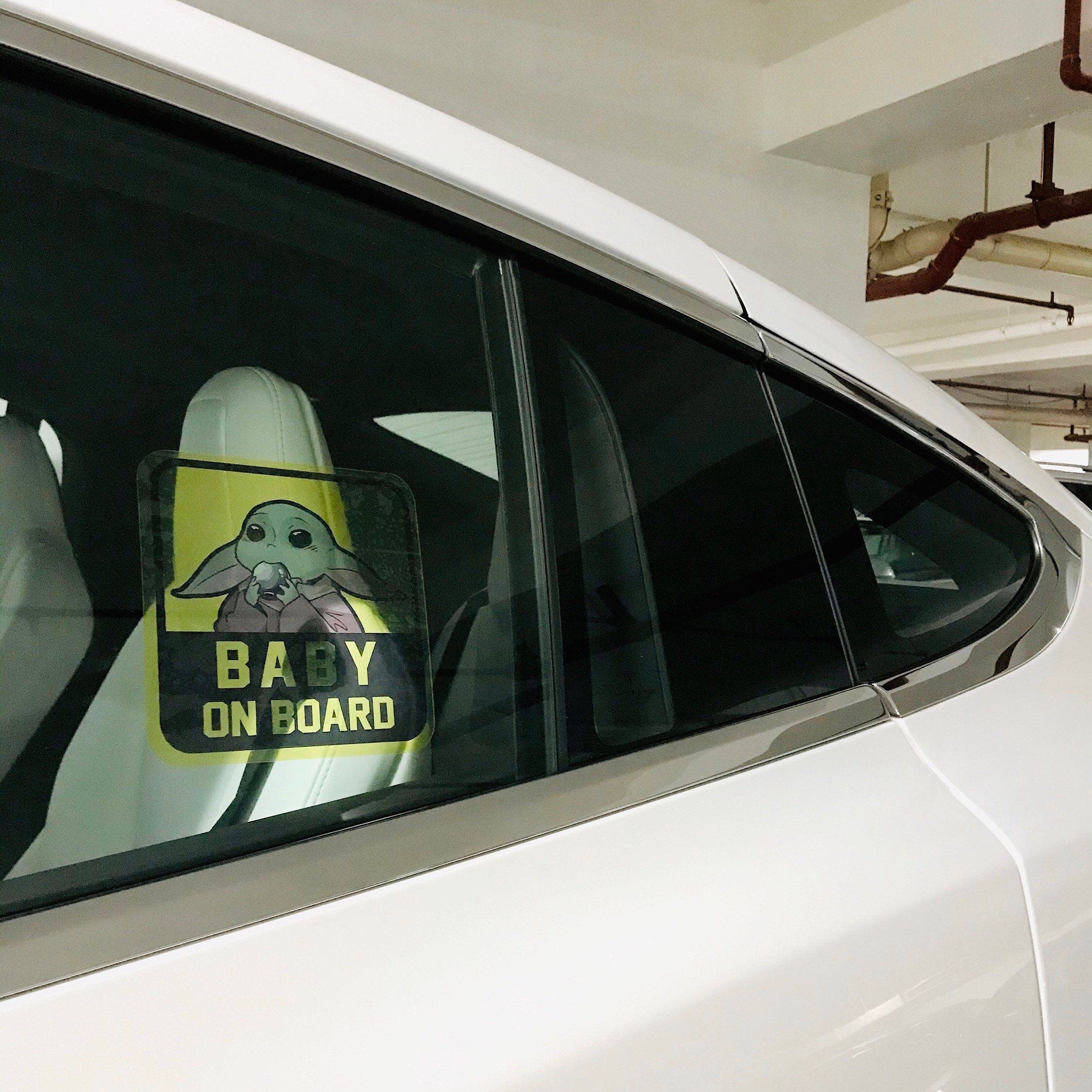 Baby Grog on Board Baby Yoda Grogu the Mandalorian Car Decal - Etsy Israel