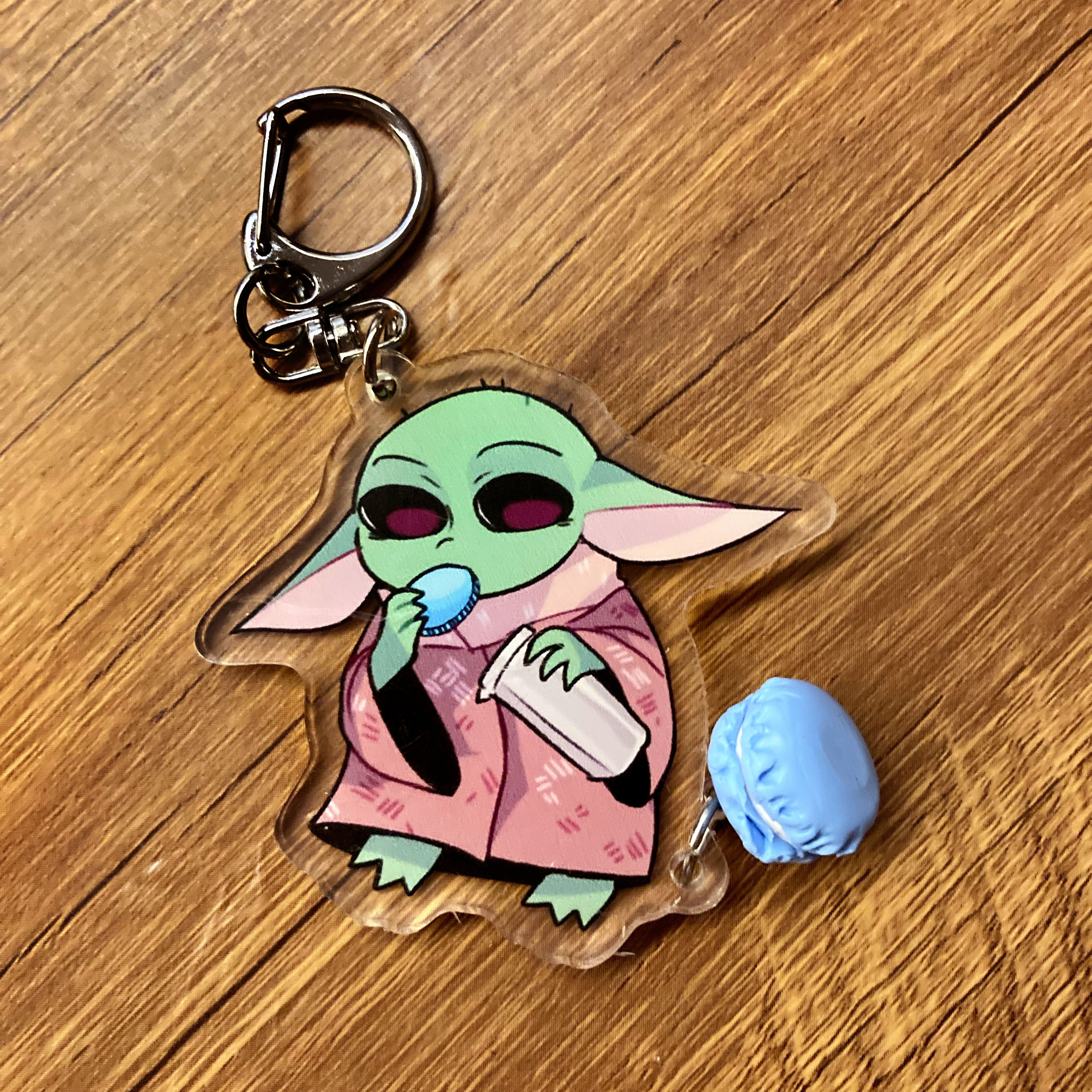 Grogu Baby Yoda Macarons | the Mandalorian Acrylic Keychain Charm - Etsy