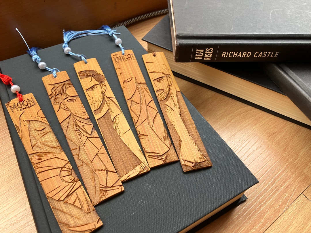 Moon Knight Bamboo Bookmark Set Marc Spector Steven Grant - Etsy