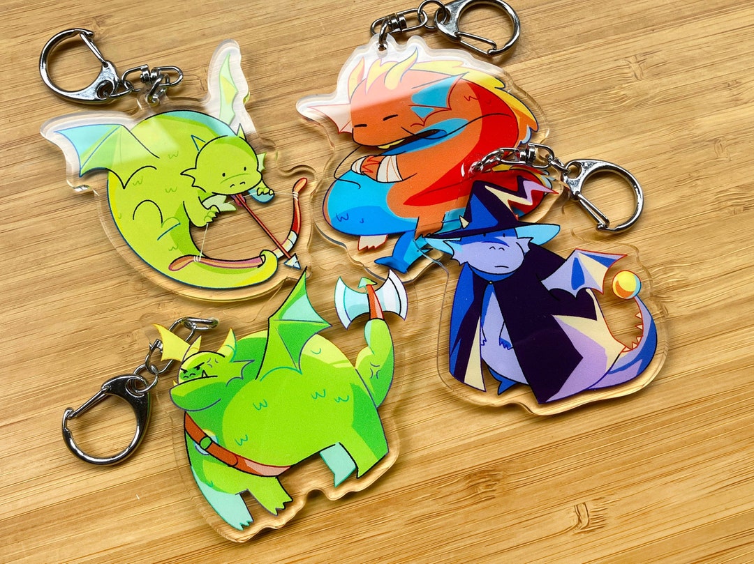 Dragons as Classes | Dnd Fantasy Acrylic Keychain Charms - Etsy