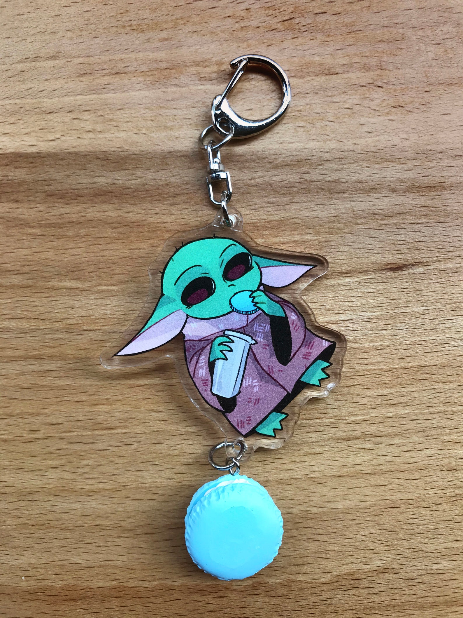 Grogu Baby Yoda Macarons the Mandalorian Acrylic Keychain - Etsy