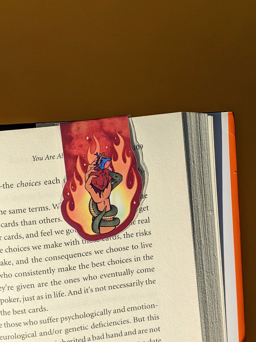 Magnetic Bookmark - Bleeding Heart -fantasy Stationery -snake -witchy ...