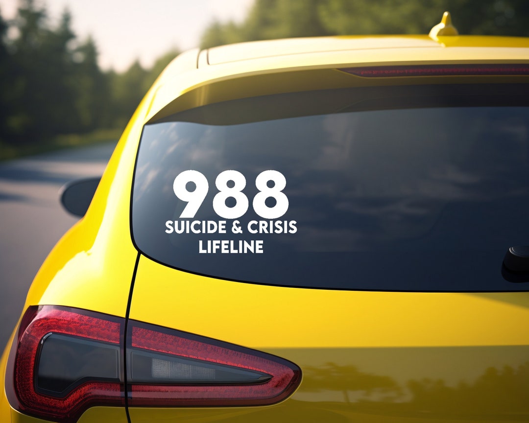 988 Suicide & Crisis Lifeline Decal - 988 Suicide Prevention Decal ...