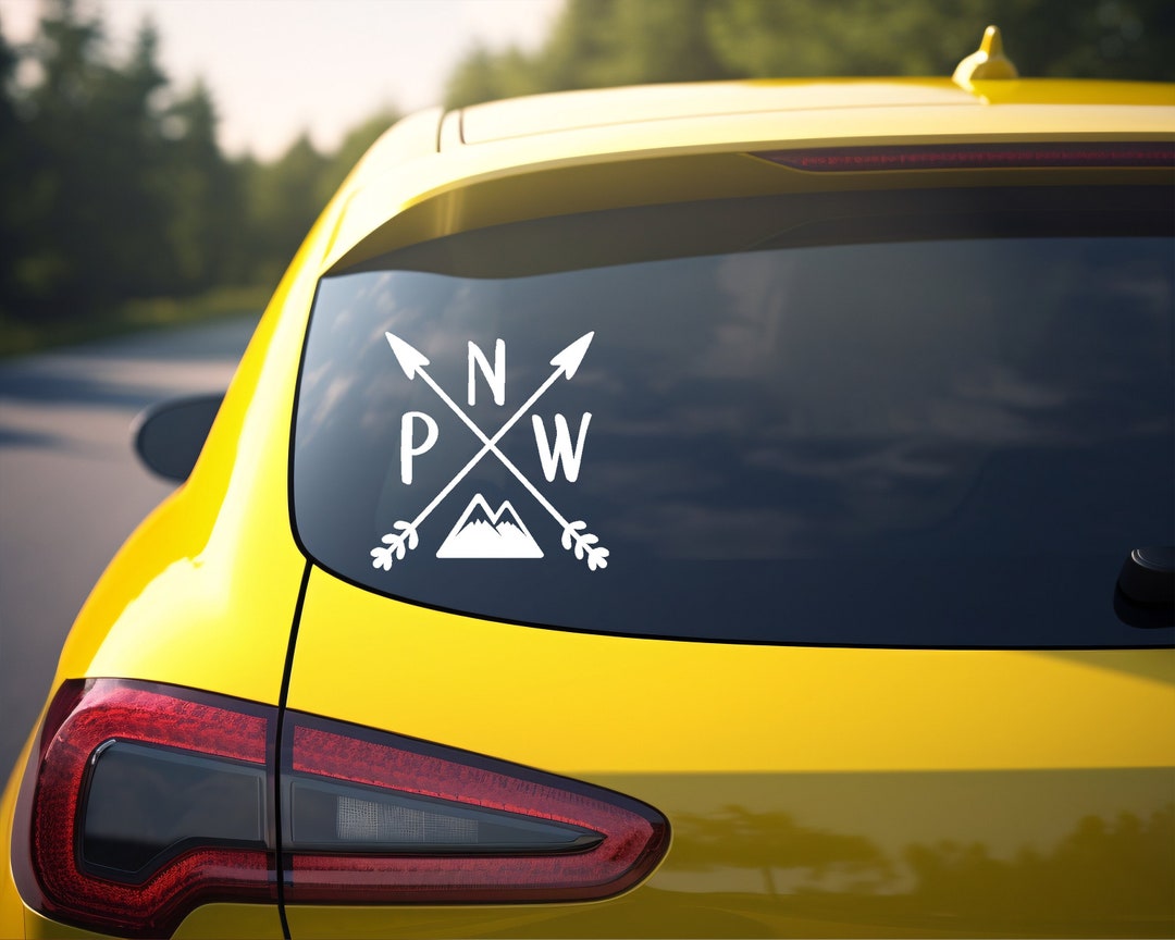 PNW Mountain Vinyl Decal Sticker / PNW Mountain Decal for Cars, Laptops ...